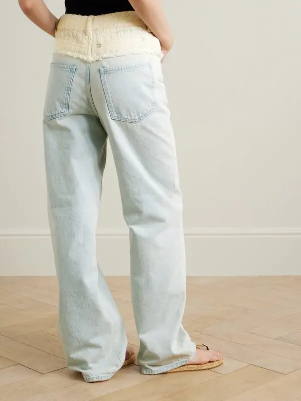 Givenchy Big Mix Wool-blend Bouclé-trimmed Jeans