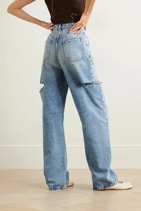 MAISON MARGIELA Cutout High-rise Wide-leg Jeans - Blue