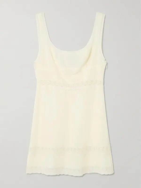 Rixo Ronan Lace-trimmed Crepe Mini Dress