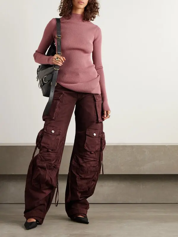 Rick Owens Babel Asymmetric Ribbed-knit Sweater