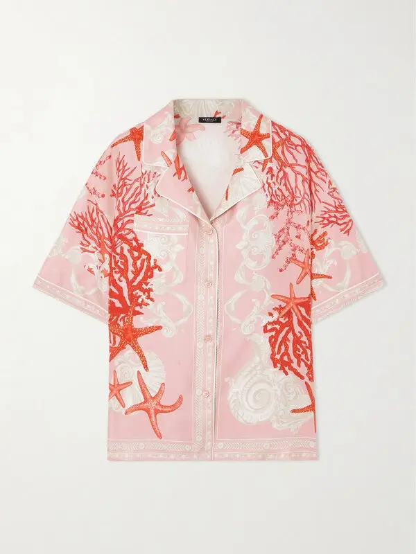 Versace Printed Silk-twill Shirt