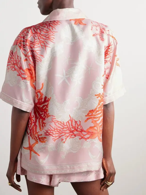Versace Printed Silk-twill Shirt