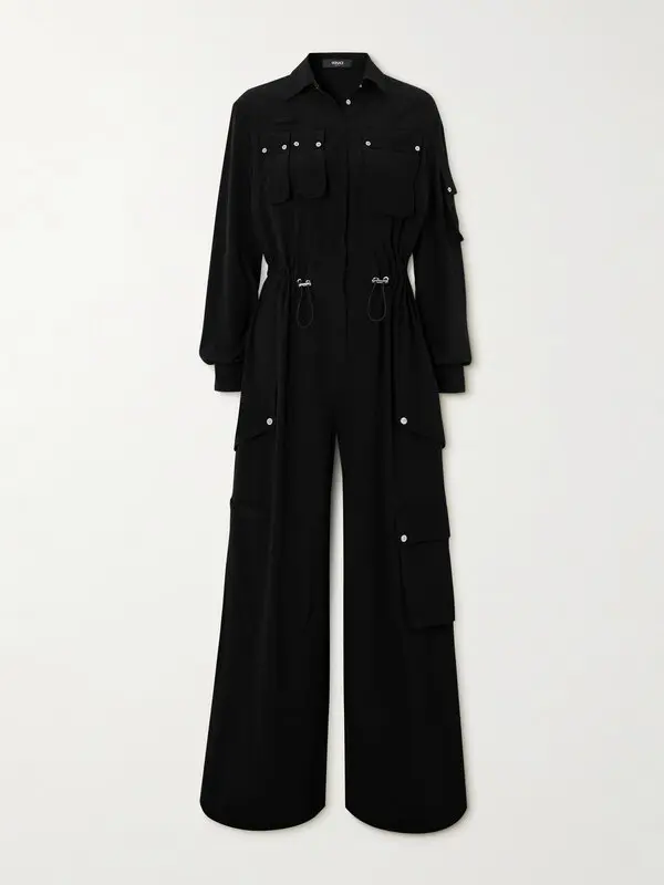 Versace Crepe De Chine Jumpsuit - Black