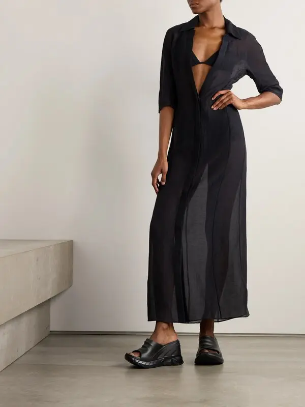 Givenchy Silk And Linen-blend Maxi Dress