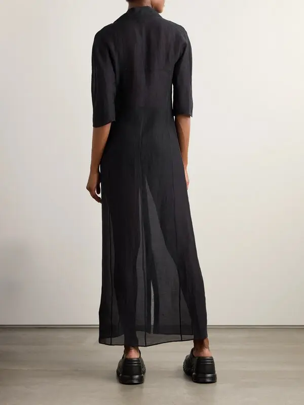 Givenchy Silk And Linen-blend Maxi Dress