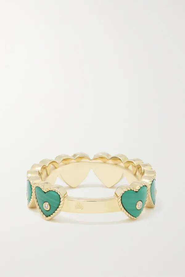 Yvonne Léon 9-karat Gold, Malachite And Diamond Ring
