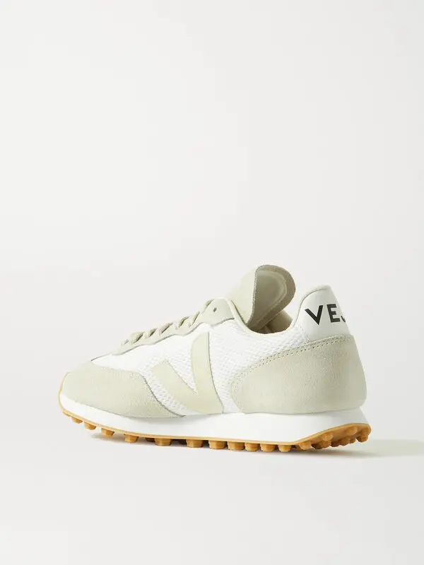 VEJA Rio Branco Paneled Suede And Mesh Trainers - White