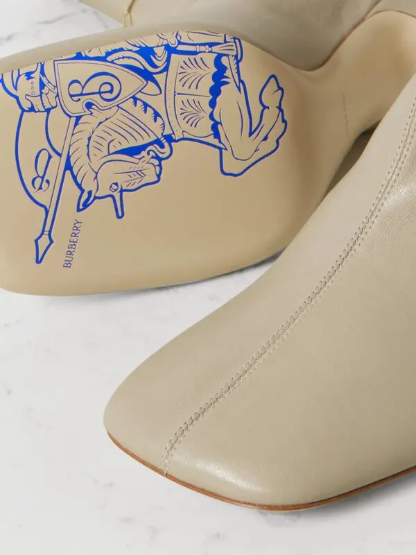 Burberry Chain-embellished Leather Ankle Boots