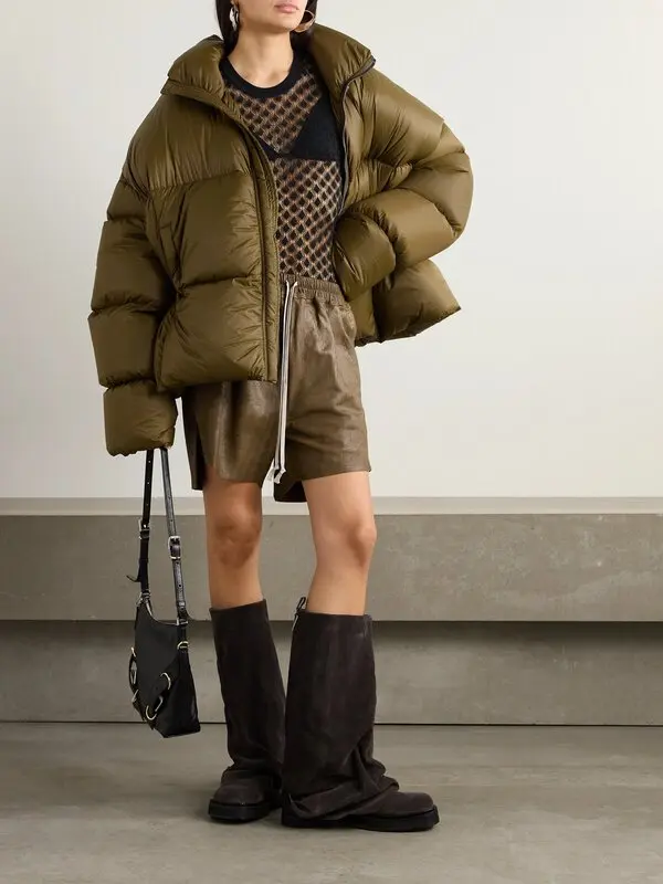 Rick Owens Leather Straight-leg Board Shorts