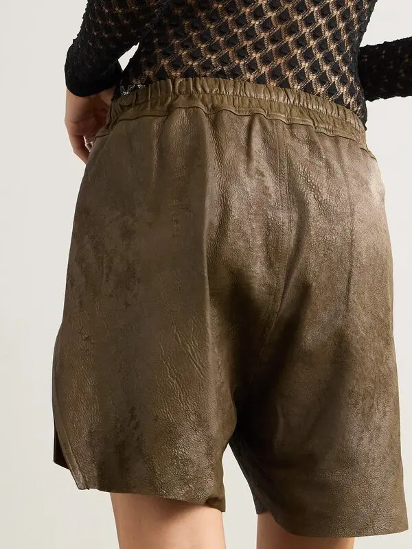 Rick Owens Leather Straight-leg Board Shorts