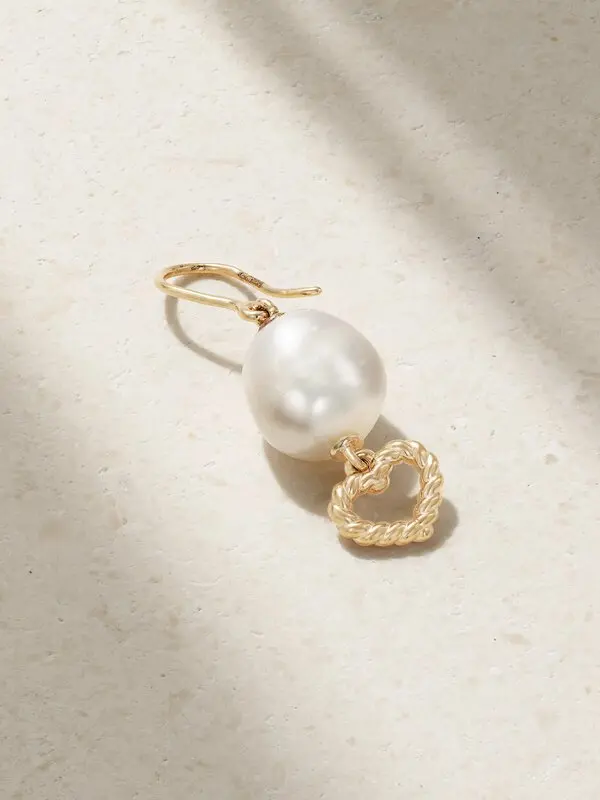 Alison Lou Heart Streamer Single Earring - Gold