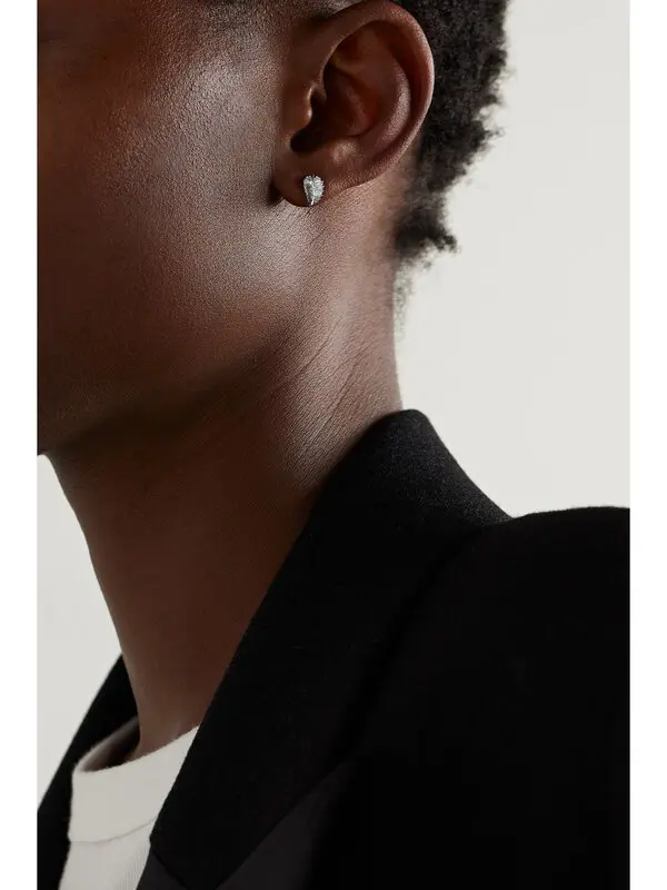 ANITA KO Palm Leaf 18-karat Diamond Earrings