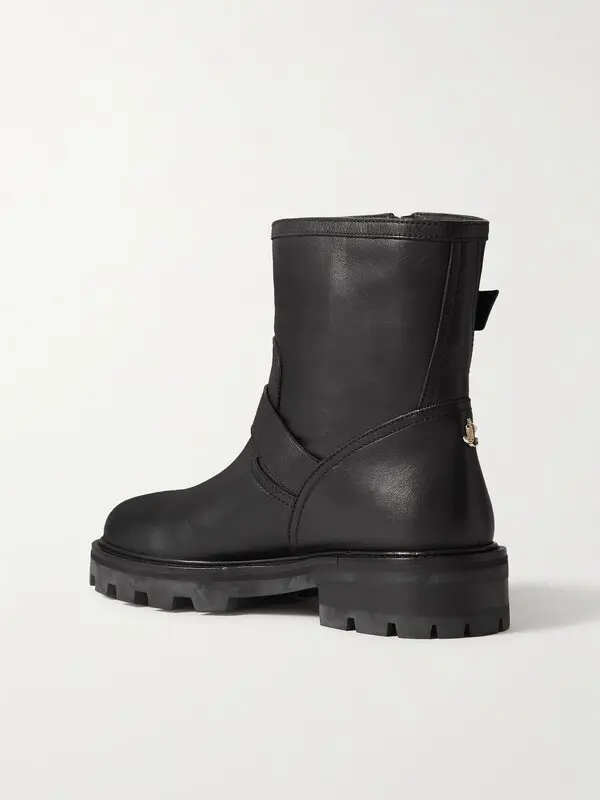 JIMMY CHOO Youth Ii Buckled Leather Ankle Boots