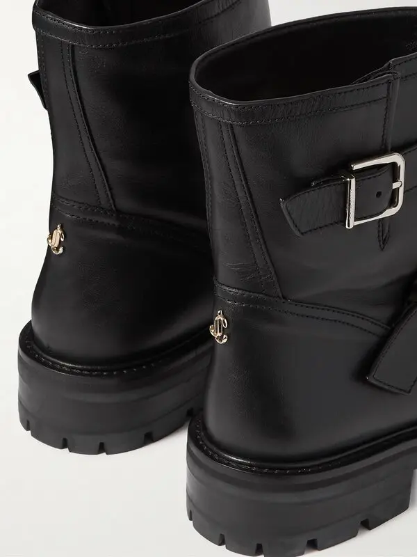 JIMMY CHOO Youth Ii Buckled Leather Ankle Boots