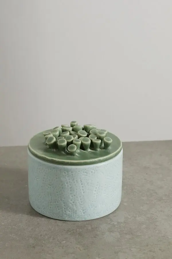 MARLOE MARLOE Net Sustain Coral Glazed Ceramic Vanity Box - Blue