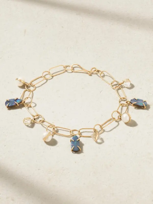 MELISSA JOY MANNING 14-karat Recycled Multi-stone Link Bracelet - Gold
