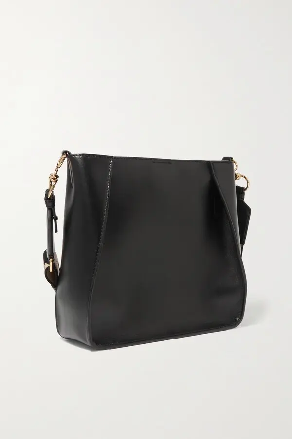 Stella McCartney Perforated Vegetarian Leather Shoulder Bag - Black