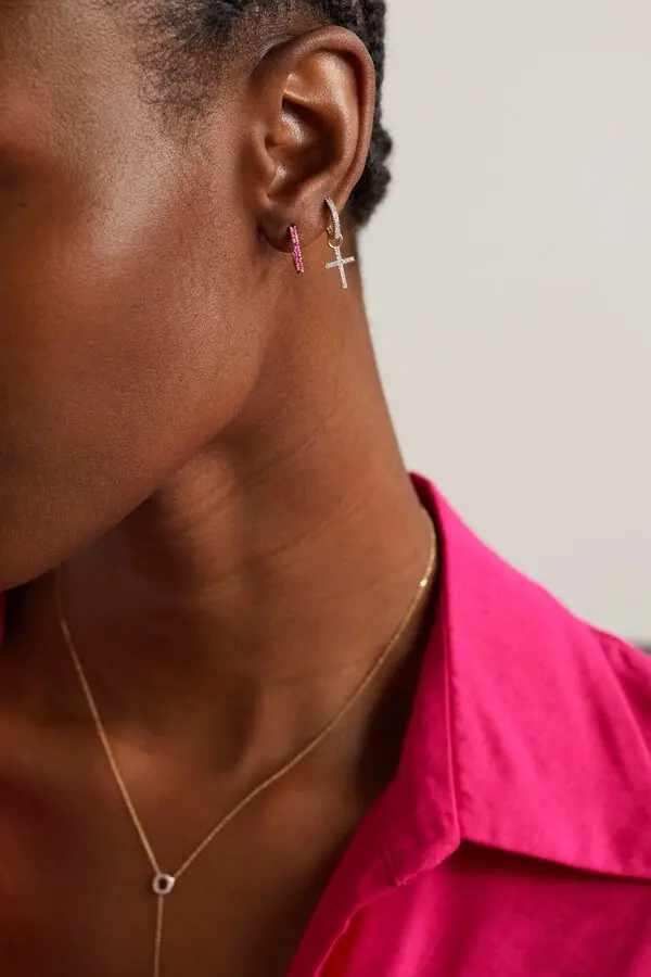 Mateo 14-karat Gold Sapphire Hoop Earrings