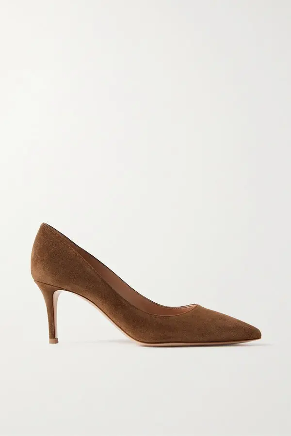 GIANVITO ROSSI 70 Suede Pumps - Brown