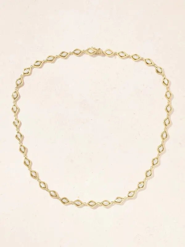 SYDNEY EVAN Evil Eye Eternity Diamond Necklace - Gold