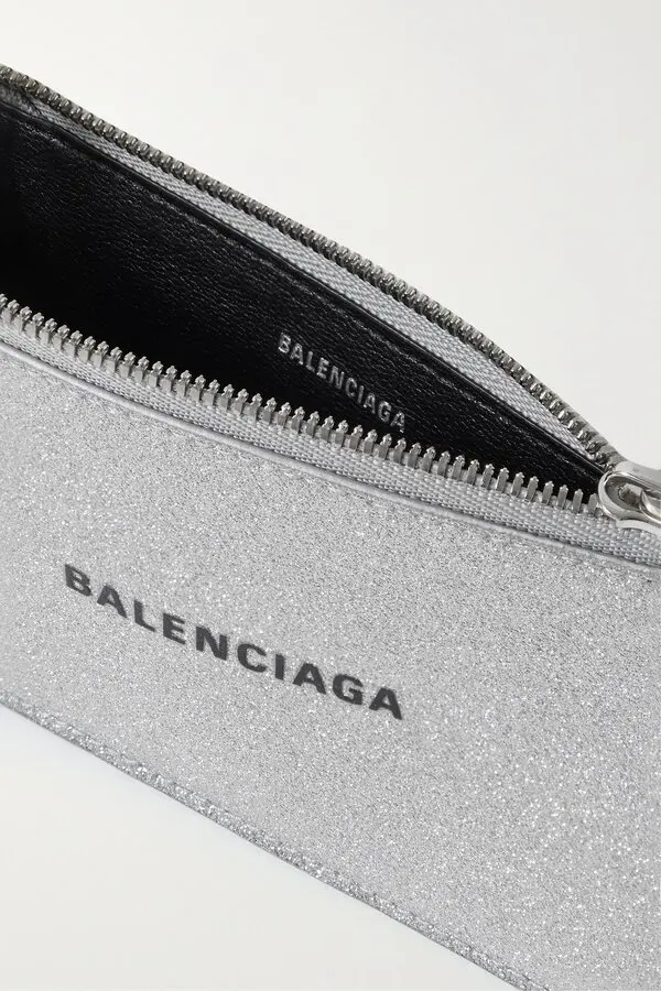 Balenciaga Cash Glittered Leather Wallet