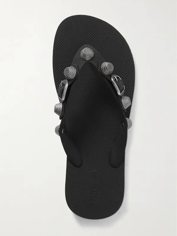 Balenciaga Cagole Embellished Flip Flops