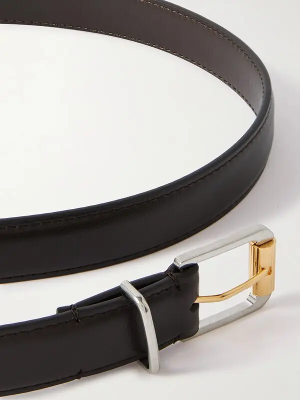 THE ROW Metallic Loop Leather Belt - Brown