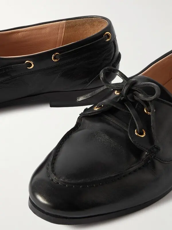 Bally Pathy Leather Boat Shoes - Black