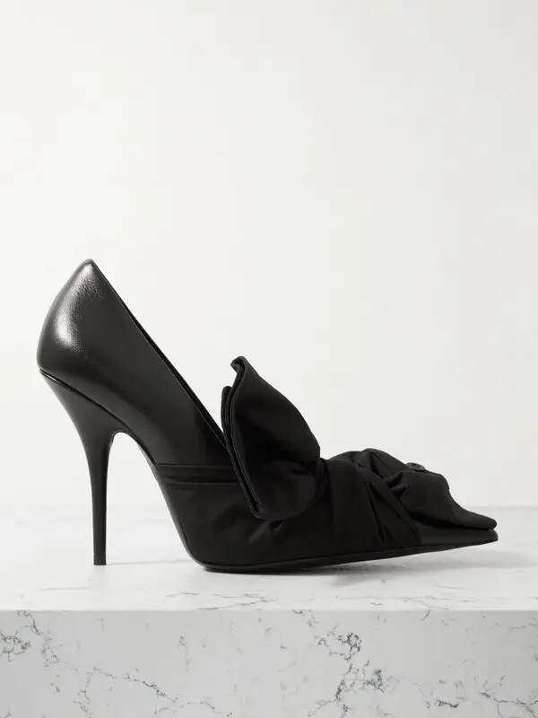 Balenciaga Knife' Leather Pumps With Poplin Bows