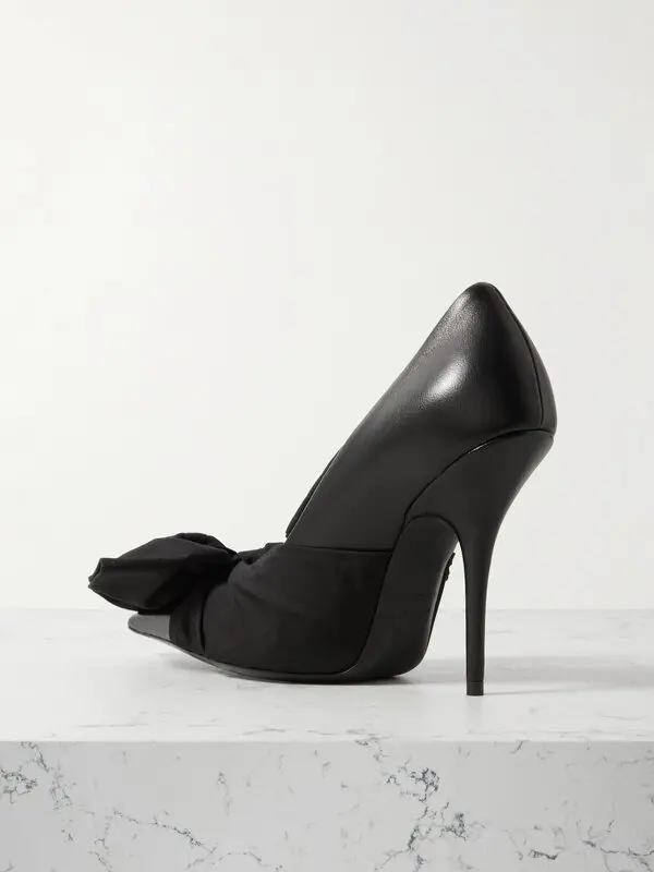 Balenciaga Knife' Leather Pumps With Poplin Bows