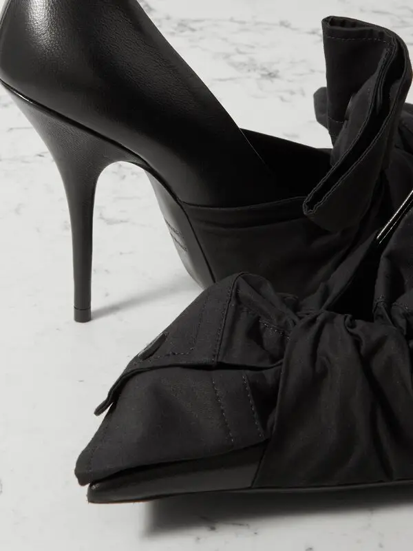Balenciaga Knife' Leather Pumps With Poplin Bows