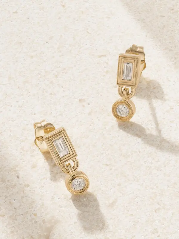 SYDNEY EVAN 14-karat Diamond Drop Earrings - Gold