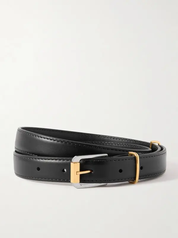 THE ROW Metallic Loop Leather Belt - Black