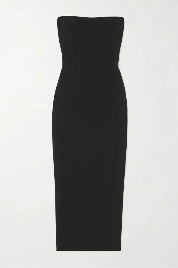 Alex Perry Callan Strapless Crepe Midi Dress