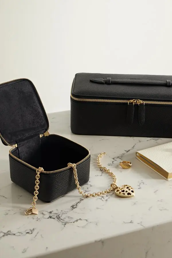 Smythson Panama Textured-leather Trinket Case