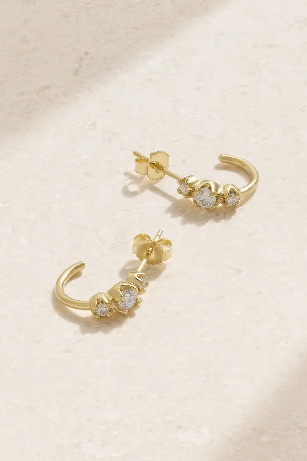 JENNIFER MEYER 18-karat Diamond Hoop Earrings - Gold