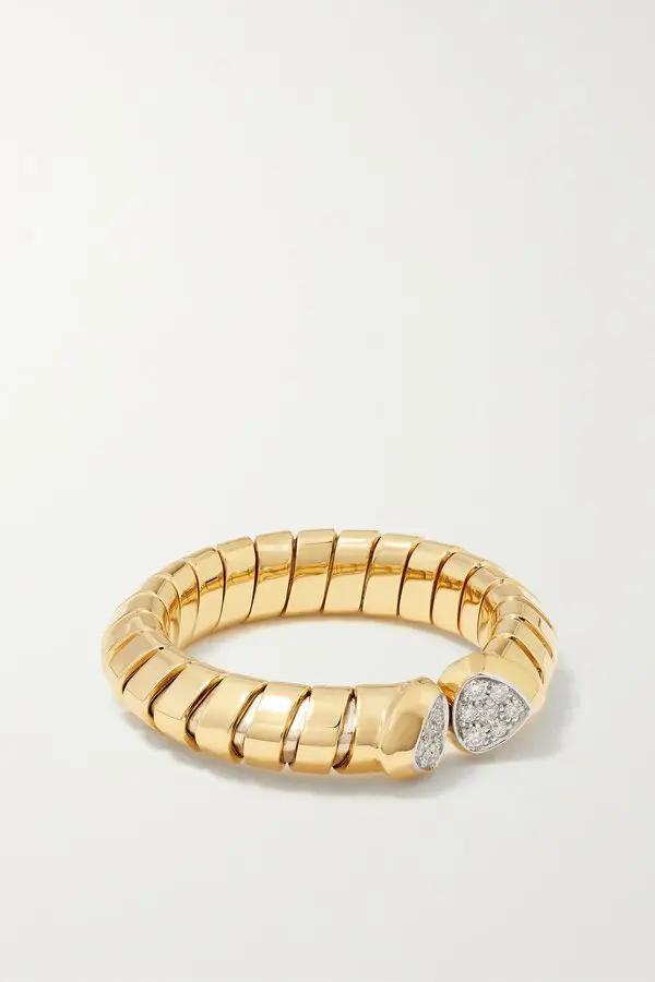 Marina B Trisolina 18-karat Silver And Diamond Ring - Gold