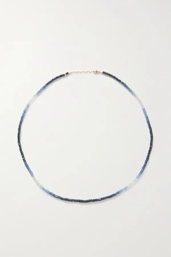 Jia Jia Gold Sapphire Beaded Necklace - Blue