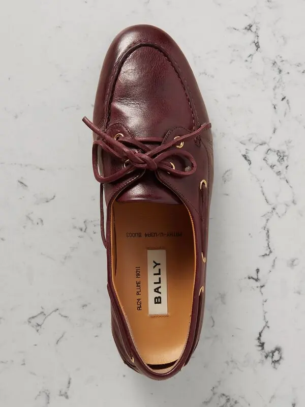 Bally Pathy Leather Boat Shoes - Burgundy