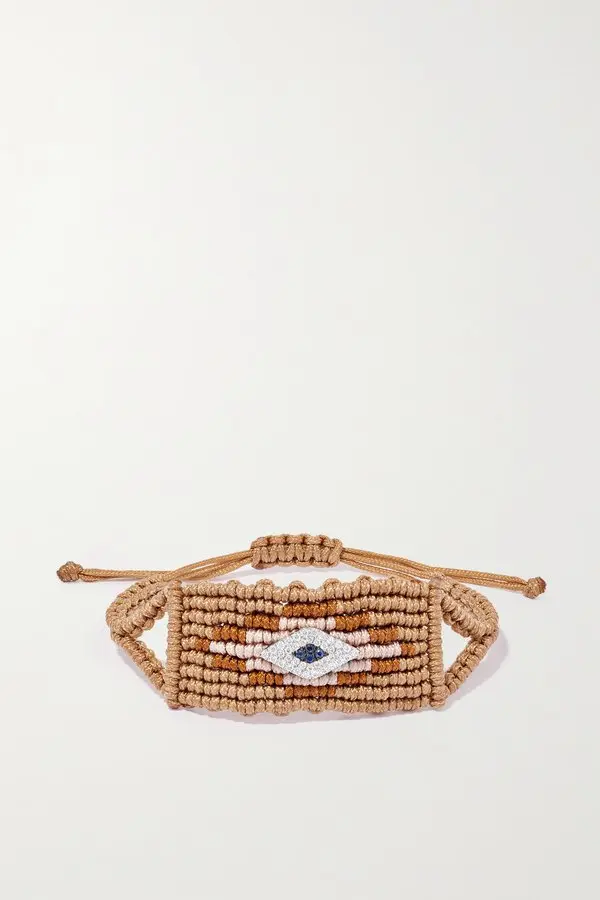 DIANE KORDAS Evil Eye Diamond And Sapphire Bracelet - Brown
