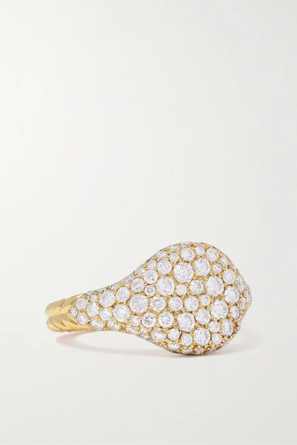 David Yurman Mini Chevron 18-karat Diamond Ring - Gold