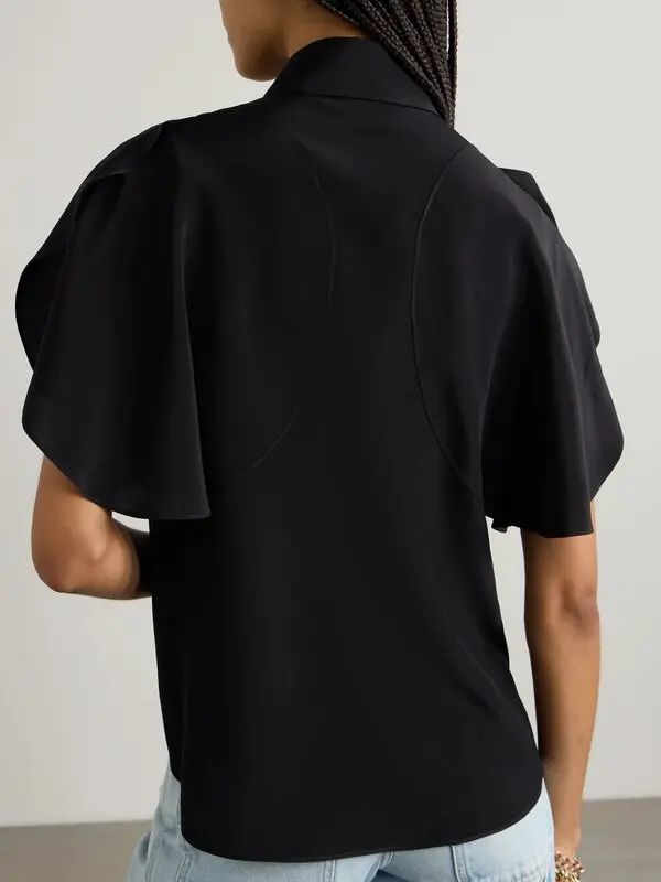 Stella McCartney Paneled Silk-crepe Shirt