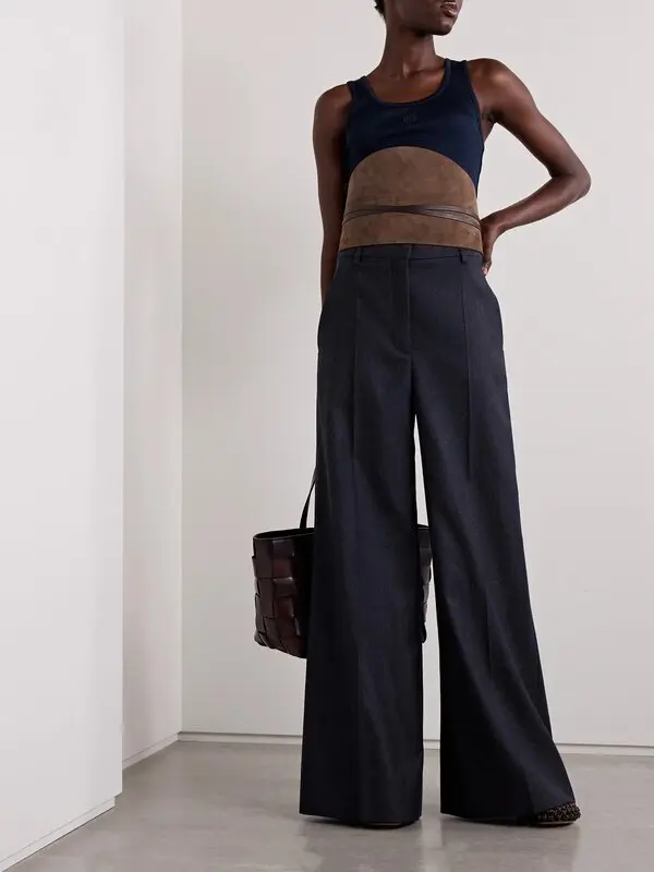 Stella McCartney Pleated Wool-twill Wide-leg Trousers