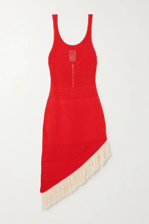Escvdo Net Sustain Carisa Cotton Midi Dress - Red
