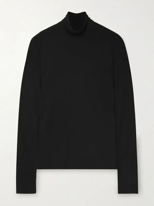 JIL SANDER Crepe Turtleneck Top