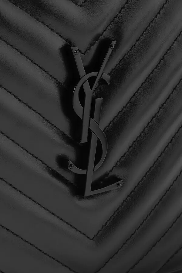 Saint Laurent Loulou Medium Matelassé Leather Shoulder Bag - Black