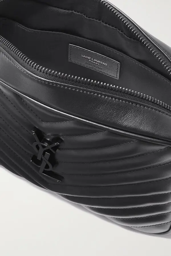 Saint Laurent Loulou Medium Matelassé Leather Shoulder Bag - Black