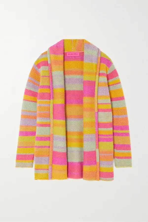 THE ELDER STATESMAN Striped Cashmere Cardigan