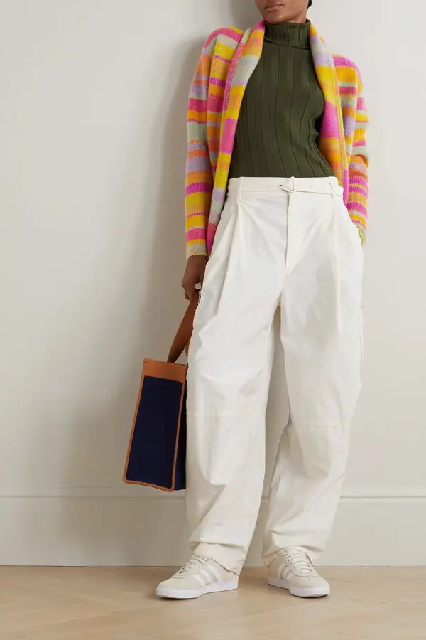 THE ELDER STATESMAN Striped Cashmere Cardigan