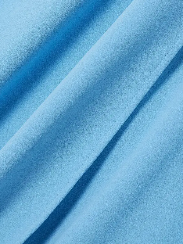 Solace London Sadie Cape-effect Crepe Gown - Blue